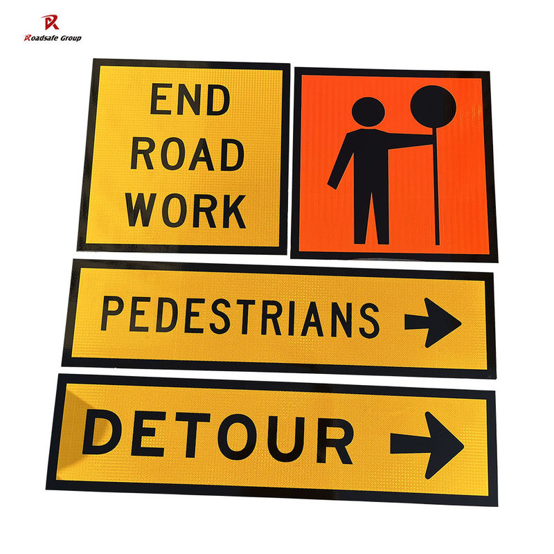 Construction Warning Reflective Traffic Sign 900 X 900mm Reflective ...