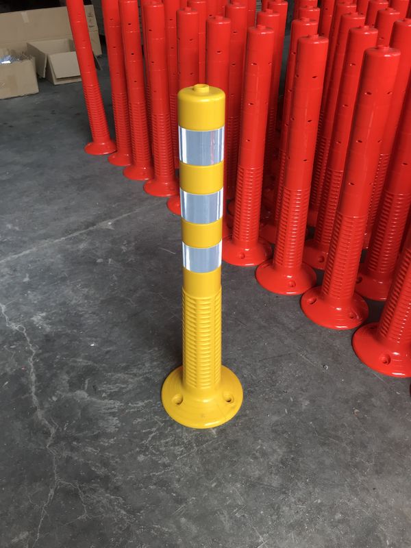Warning Spring Post PU 750mm Orange Flexible Traffic Bollard Reflective ...