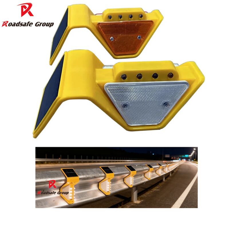 New Design Highway Guardrail LED Light Flashing Steady Reflector Solar ...
