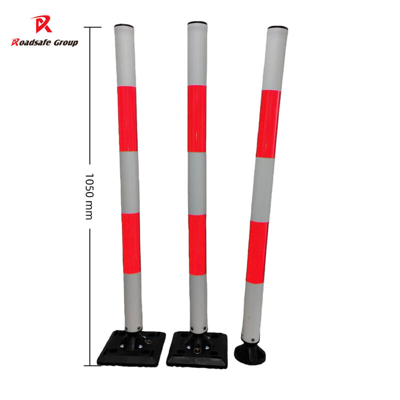 Reflective Safety Bollards with Removable Base - 1050mm PE Post