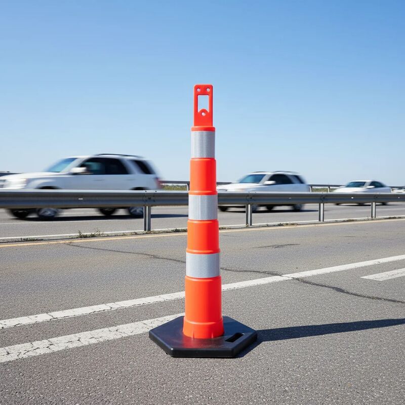 Flexible Traffic Bollard - 1070mm Reflective Spring Post