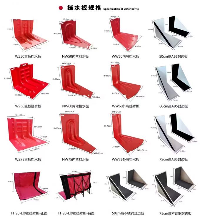 Removable L Shape ABS Flood Water Barriers Baffle River Garage Door ...
